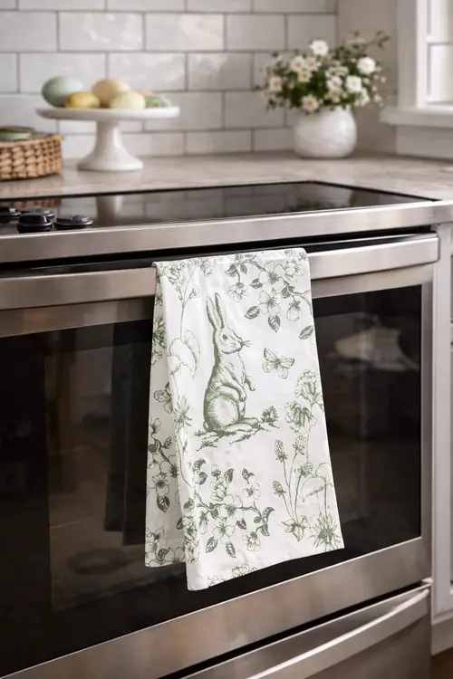 C&F HOME Spring S Easter Bunny Toile 100% Cotton Flour Sack Dishtowel