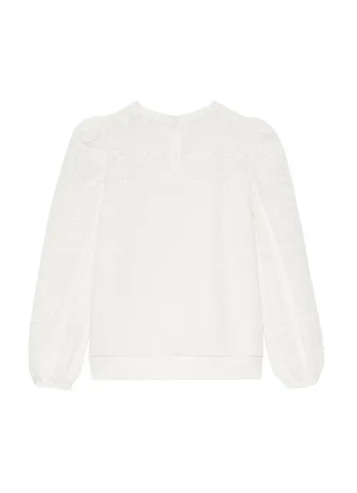 Mint Velvet Broderie Detail Sweatshirt - Ivory