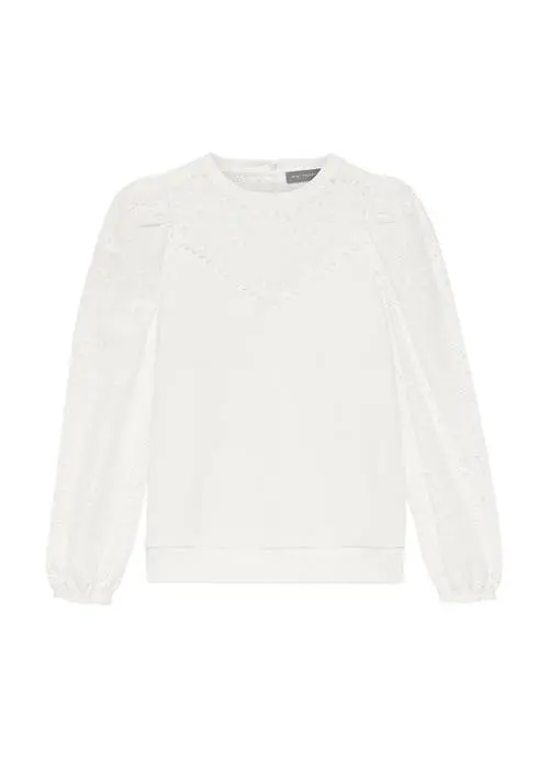 Mint Velvet Broderie Detail Sweatshirt - Ivory