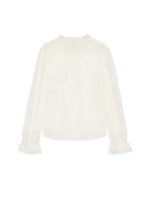 Mint Velvet Cotton Embroidered Blouse - Ivory