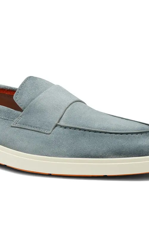Santoni Suede Loafer - Light Grey