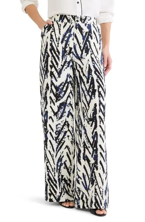 NIC+ZOE Crosshatch Linen-blend Pants
