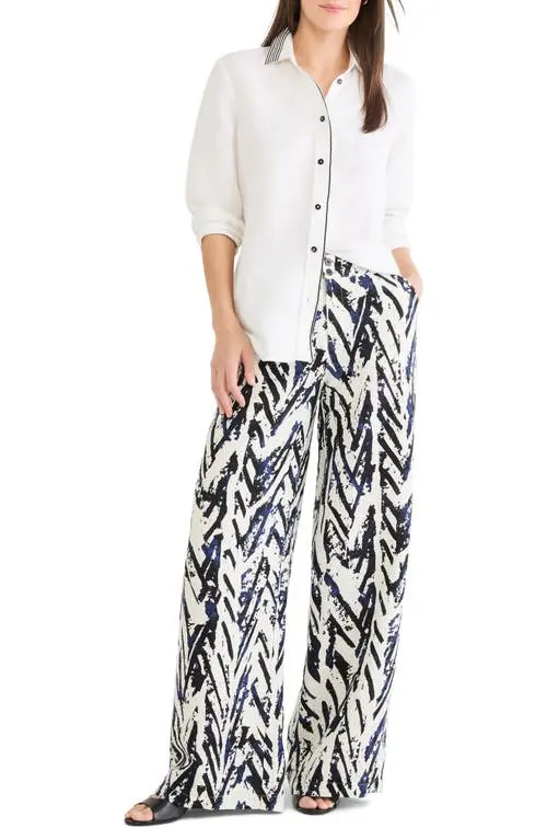 NIC+ZOE Crosshatch Linen-blend Pants