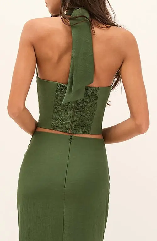 VIX PAULA HERMANNY Textured Halter Top With Goldtone Accent