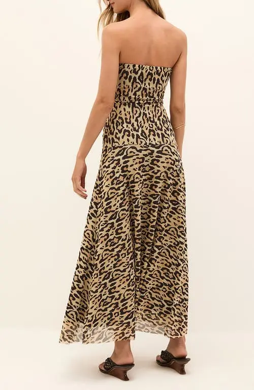 VIX PAULA HERMANNY Athena Ruched Strapless Cover-up Midi Dress