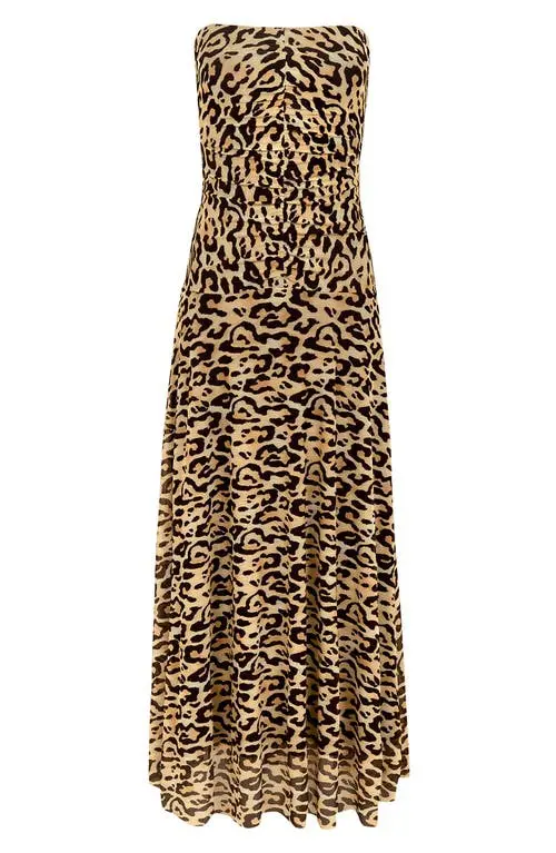 VIX PAULA HERMANNY Athena Ruched Strapless Cover-up Midi Dress