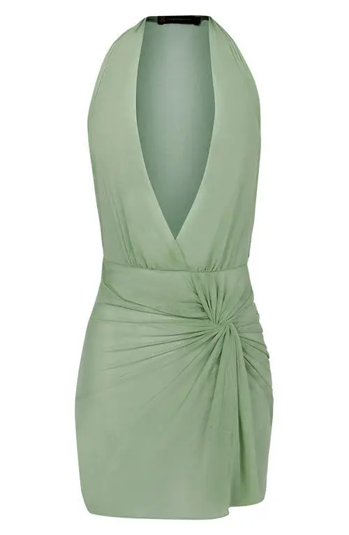 VIX PAULA HERMANNY Karina Semisheer Stretch Mesh Cover-up Minidress - Green