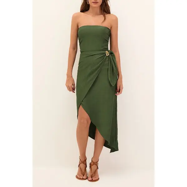 VIX PAULA HERMANNY Noa Strapless Cover-up Midi Dress - Green