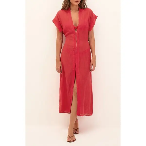 VIX PAULA HERMANNY Fuji Cover-up Midi Dress - Red