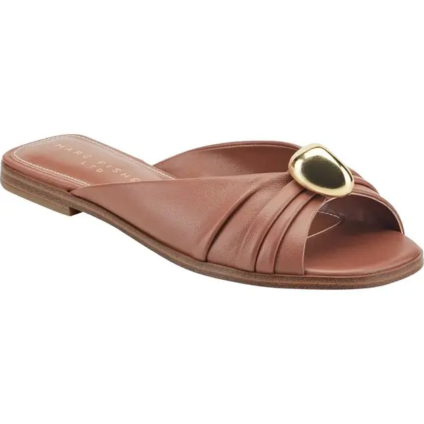 Marc Fisher Dalani Slide Sandal - Dark Natural