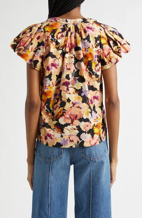 Ulla Johnson Abril Floral Print Top - Night Bloom