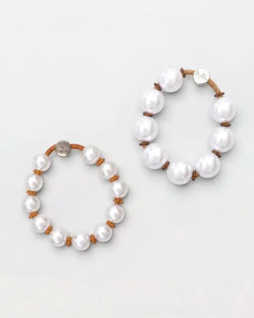 BY LILLA At Tiffany's Capsule Beaded Hair Tie Bracelet - Ivory