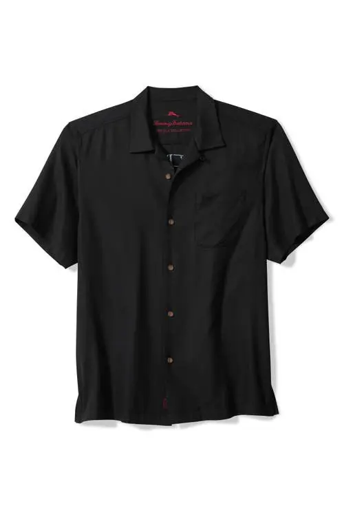 Tommy Bahama Sailor's Swirl Silk Camp Shirt - Matte Black