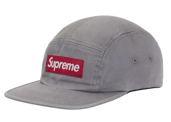 Supreme Washed Chino Twill Camp Cap Ss26 - Grey