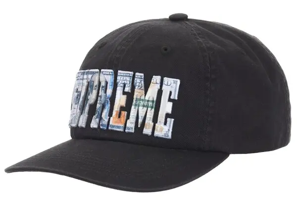 Supreme Embroidered Money Logo 6-panel Cap - Black