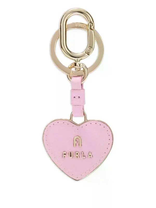 Furla Camelia Heart Logo Keyring - Pink