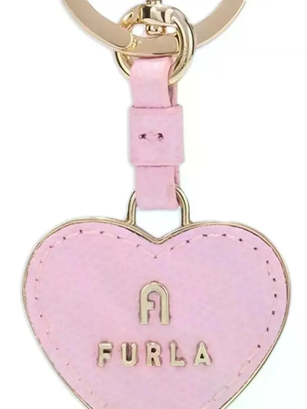Furla Camelia Heart Logo Keyring - Pink
