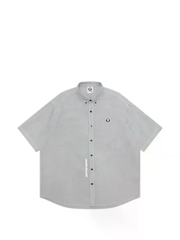 AAPE BY *A BATHING APE Logo-patch Short-sleeve Shirt - Grey