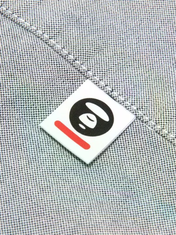 AAPE BY *A BATHING APE Logo-patch Short-sleeve Shirt - Grey