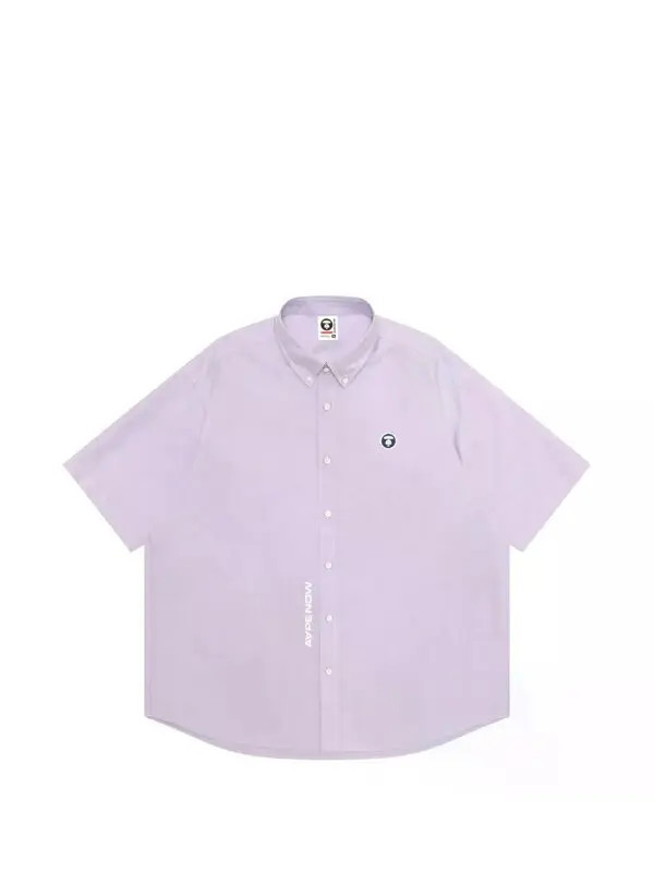 AAPE BY *A BATHING APE Logo Button-up Shirt - Purple