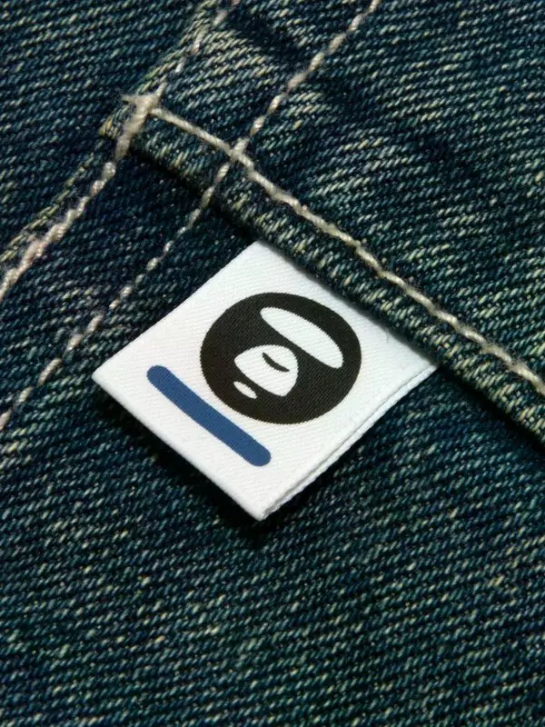 AAPE BY *A BATHING APE Logo Embroidered Denim Shorts