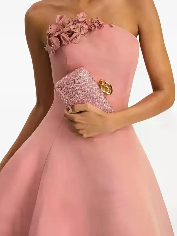 Oscar De La Renta Crystal Knot Handle Clutch