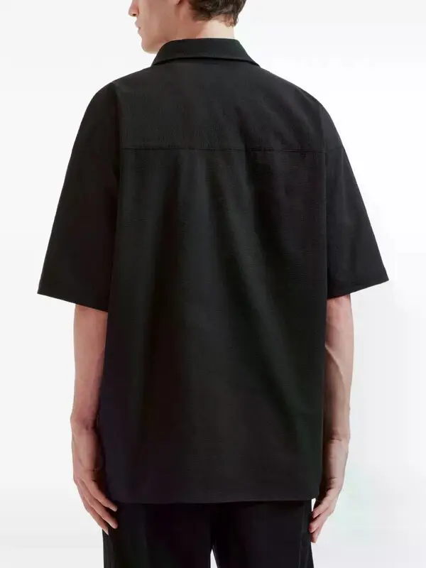 Izzue Flap-pocket Short -leeve Shirt - Black