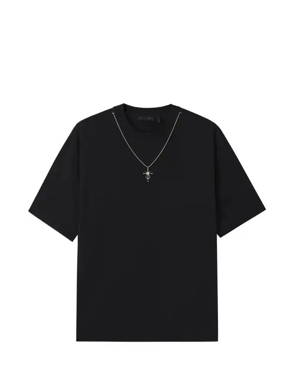 FIVE CM T-shirt With Detachable Necklace - Black