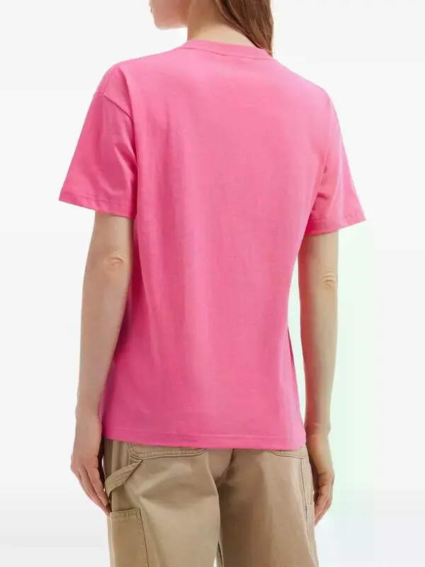 FINGERCROXX Logo-embroidered T-shirt - Pink