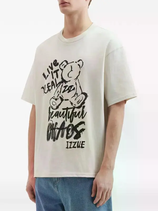 Izzue Graphic Print T-shirt - Neutrals