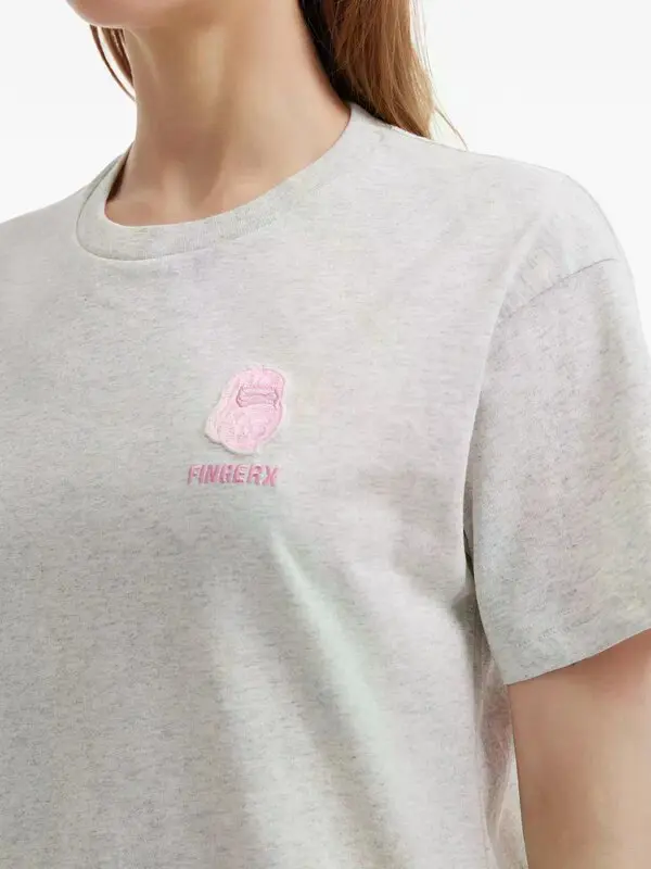 FINGERCROXX Logo-patch T-shirt - Grey