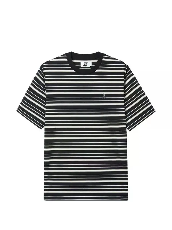 Izzue Striped Bear-detail T-shirt - Black