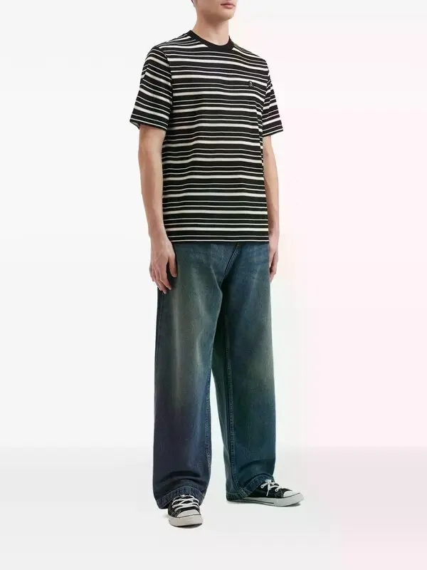 Izzue Striped Bear-detail T-shirt - Black