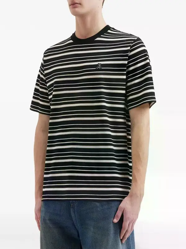 Izzue Striped Bear-detail T-shirt - Black