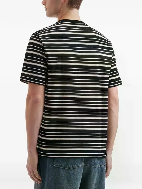 Izzue Striped Bear-detail T-shirt - Black