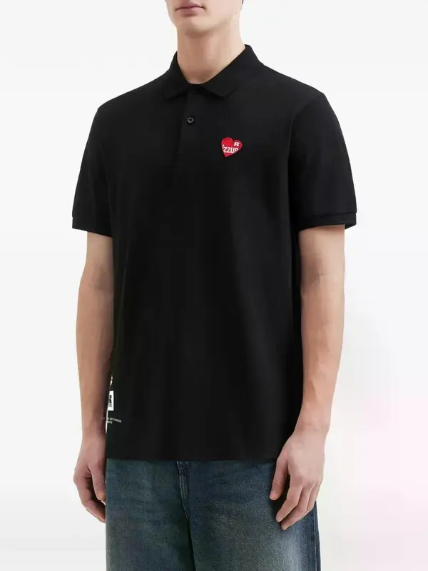 Izzue Appliqué Polo Shirt - Black
