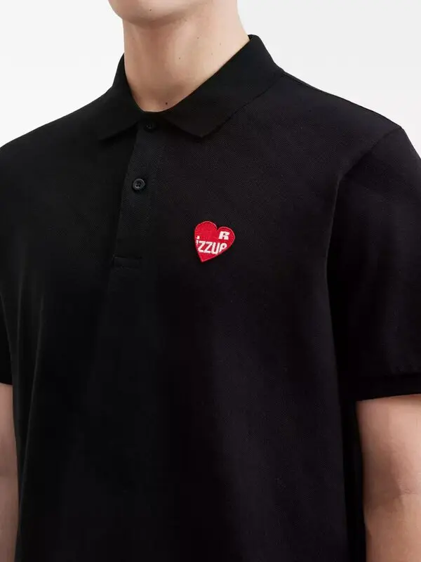 Izzue Appliqué Polo Shirt - Black