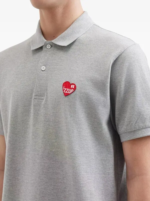 Izzue Logo-appliqué Polo Shirt - Grey