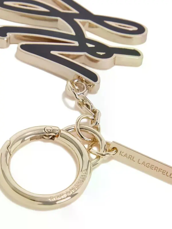 Karl Lagerfeld K/autograph Enamel Keychain - Gold
