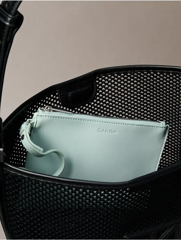 Calvin Klein Emblem Mesh Bucket Bag