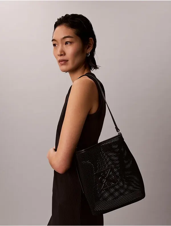 Calvin Klein Emblem Mesh Bucket Bag