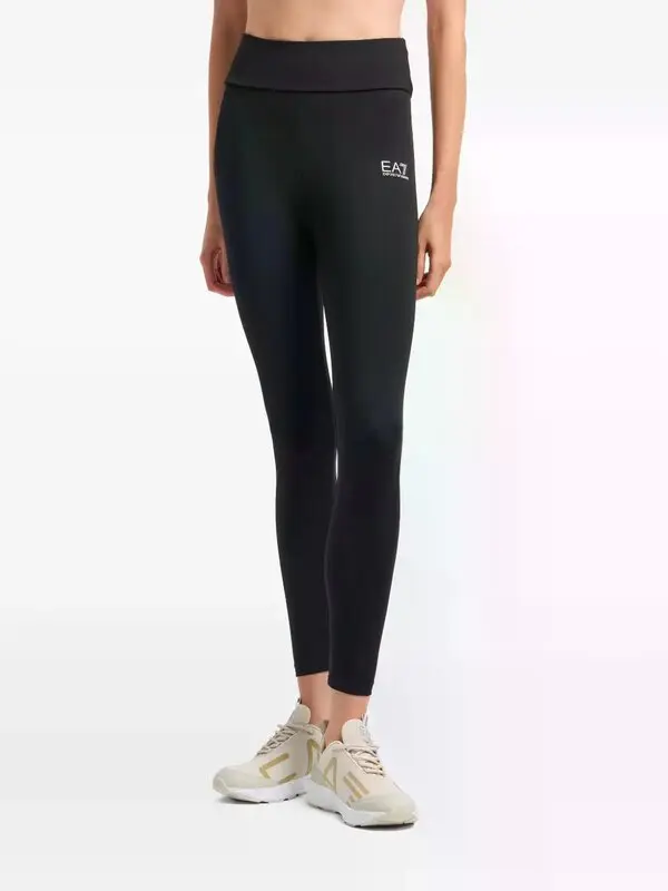 EA7 Logo-print Leggings - Black