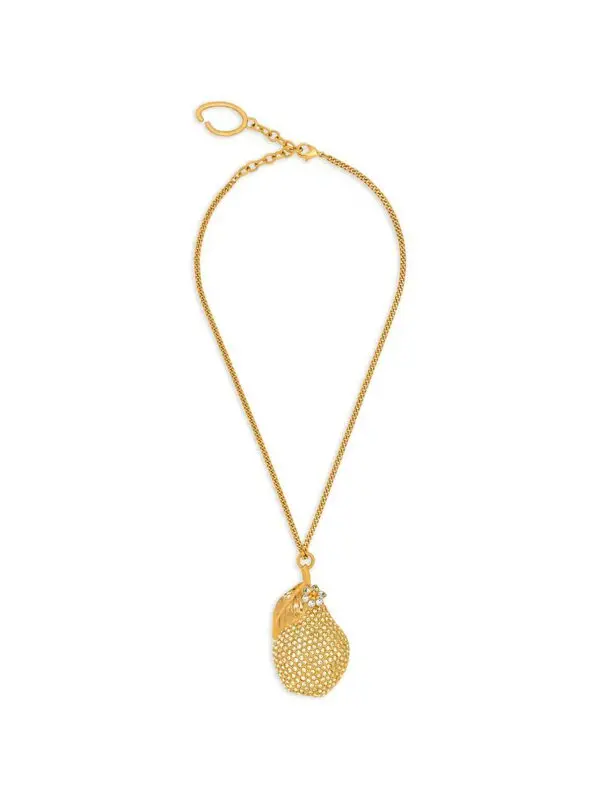 Oscar De La Renta Pear-embellished Pendant Necklace - Gold