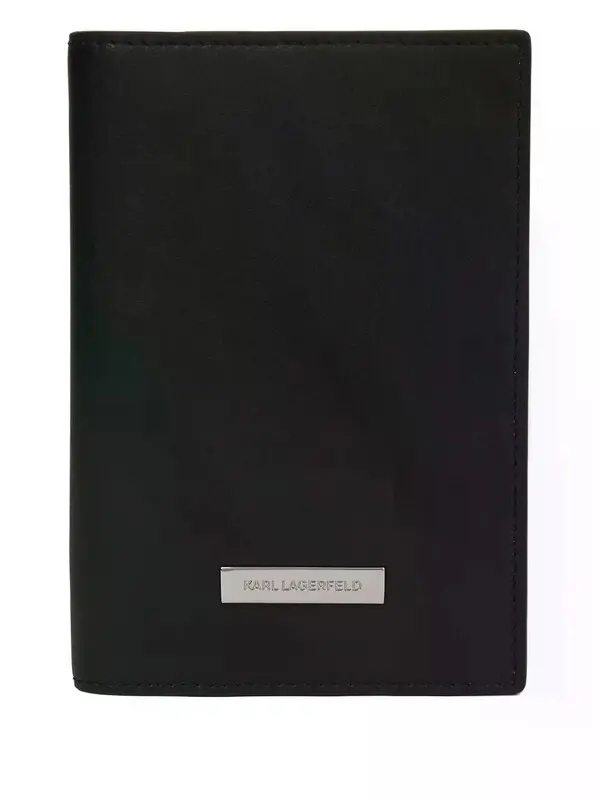 Karl Lagerfeld Ikon Smooth Passport Holder - Black