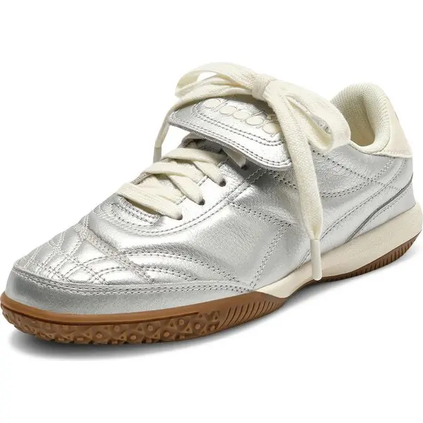 DIADORA Metallic Leather Indoor Sneakers - Silver
