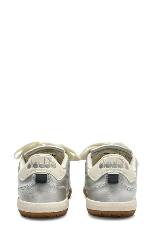 DIADORA Metallic Leather Indoor Sneakers - Silver
