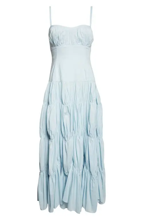 Ulla Johnson Emmalina Sweetheart Neck Midi Dress - Adriatic