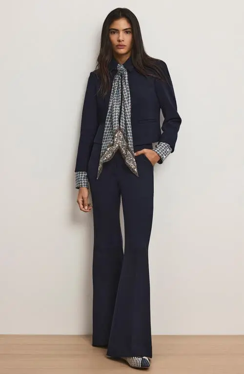 Veronica Beard Ismena Jacket With Removable Scarf & Sleeve Cuffs - Navy