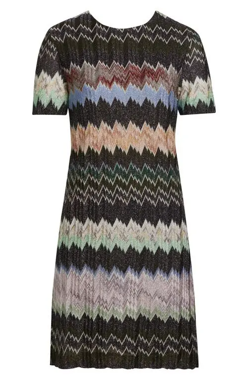 Missoni Metallic Raschel Knit Dress - Multicolor Black