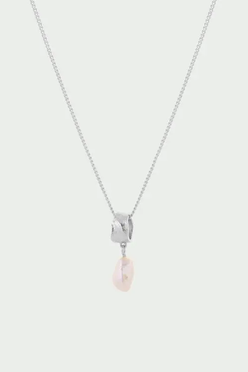 TUTTI Freshwater Pearl Pendant Necklace - Silver